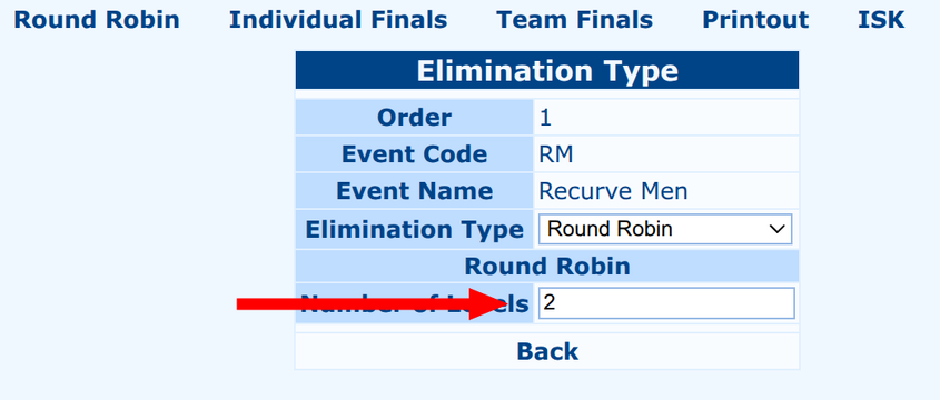 Round Robin - Ianseo