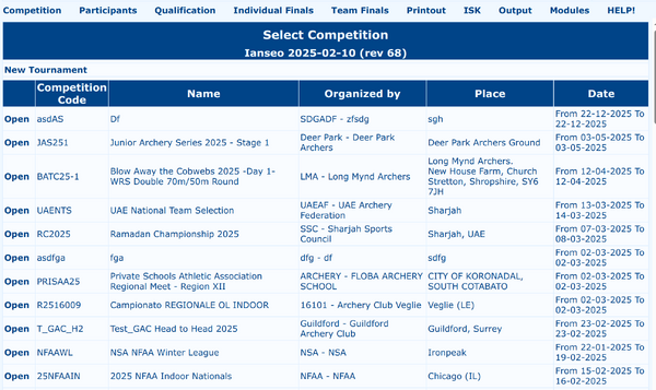 Competition - Ianseo